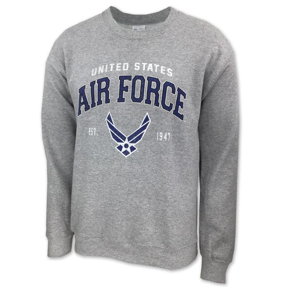Air Force Gear - Air Force Wings Est. 1947 Crewneck Sweatshirt (Grey ...