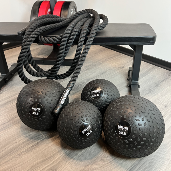 Shelter Fitness - Black Rubber Treaded Slam Ball - Military & First ...