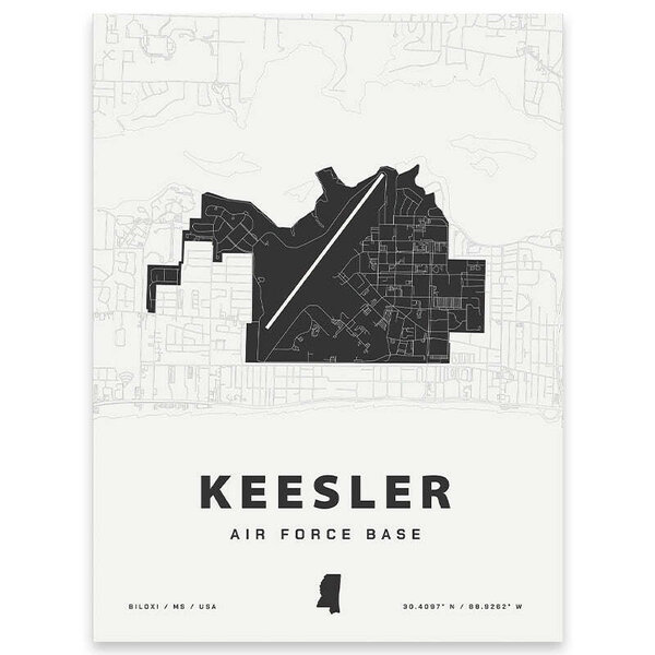 Home Base Maps - Keesler Air Force Base map print - Military & First ...