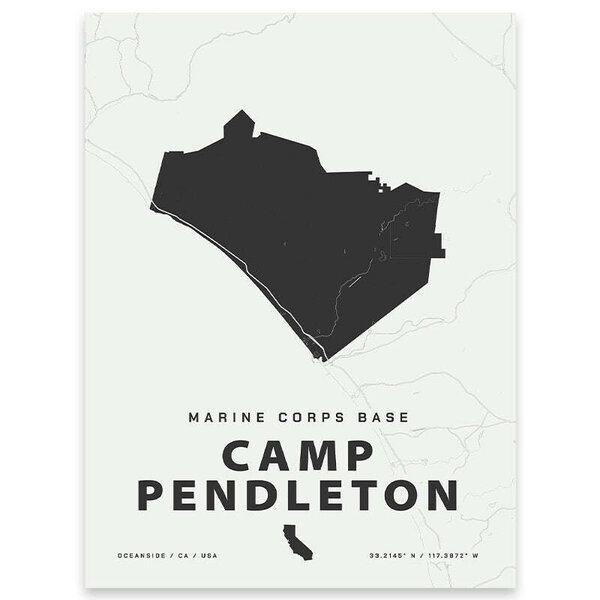 Home Base Maps - Marine Corps Base Camp Pendleton map print - Military ...