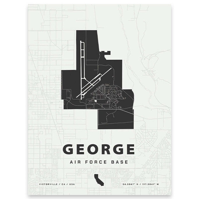 Home Base Maps - George Air Force Base Map Print - Military & First ...
