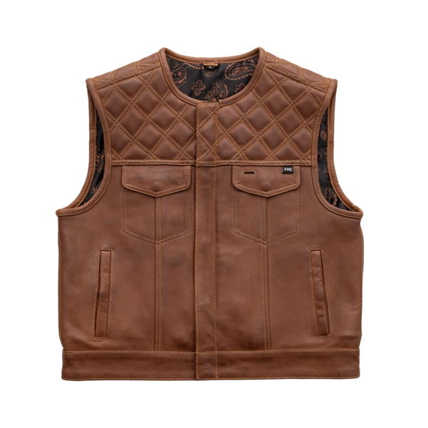 First Manufacturing Company - TIMBER Men's motorcycle leather vest ...