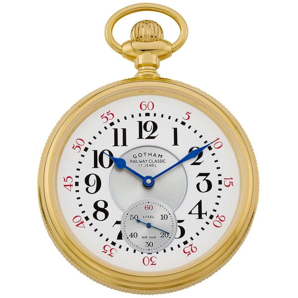 Gotham Watch - Gotham Men's Gold Plated Stainless Steel Mechanical Hand ...