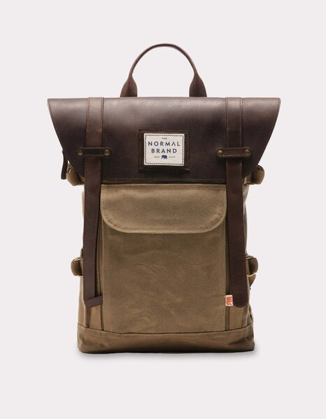 The Normal Brand - Top Side Leather Backpack - Tan - Military & First ...