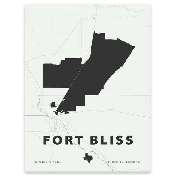 Home Base Maps - Fort Bliss Map Print - Military & First Responder ...