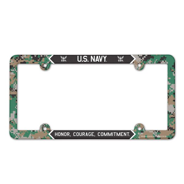 Navy Gear - Navy Honor Courage Commitment Digi Camo License Plate Frame ...